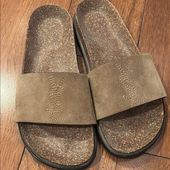 Yves Saint Laurent | Shoes | Ysl Brown Suede Slides | Poshmark